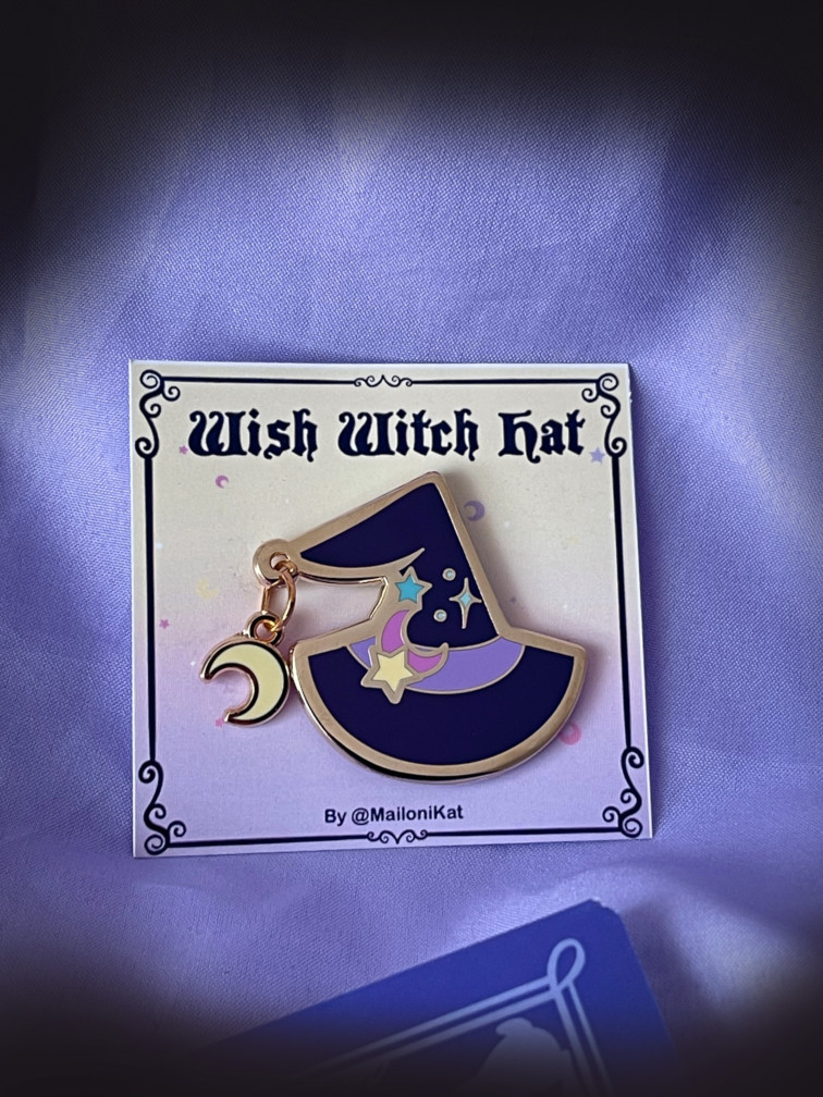 Black Witch Hat Enamel Pin - Mailonikat